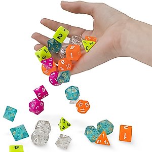 Wiz Dice - DND Dice Set for Tabletop RPG Adventure Games with a Dice Box - Polyhedral Dice Set, Suitable for Dungeons and Dragons, MTG and Dice Games Alike - Sparklier Vomit - 7 ct