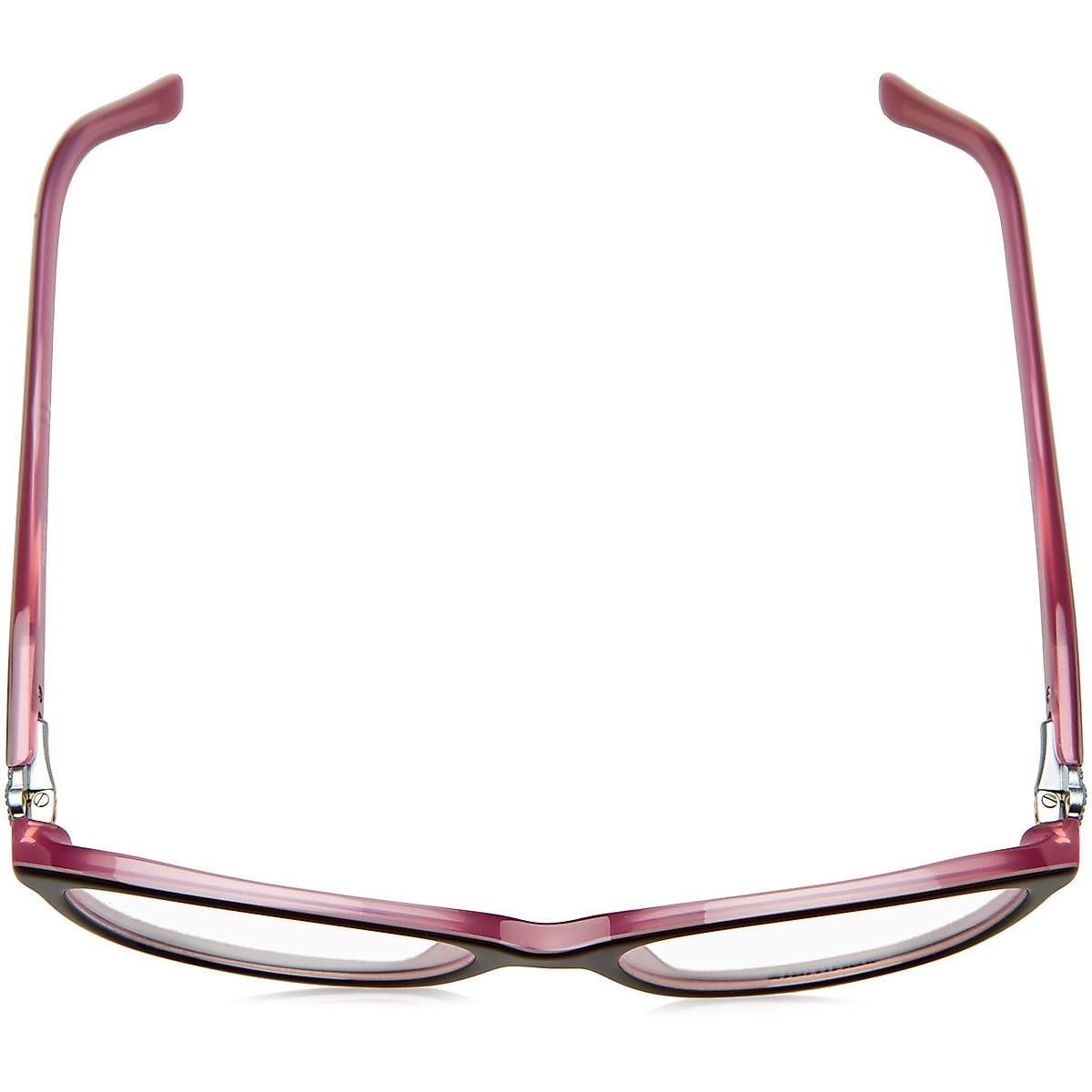 Sferoflex Women's SF1548 Square Prescription Eyewear Frames, Top Plum On Opaline Pink/Demo Lens, 52 mm