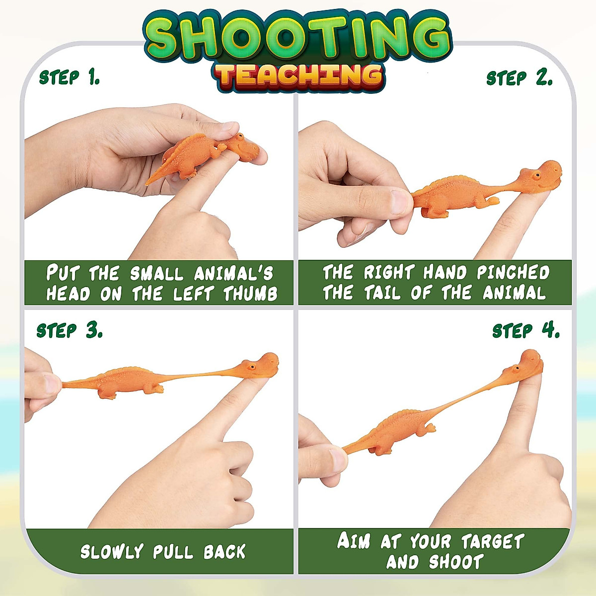 PICK A TOY Stretchy Slingshot Dinosaur Finger Toys, 36 Set Mini Rubber Dinosaurs Party Favors, Kids Prizes and Stocking Stuffer Toy, Finger Flingers Catapult Toys As Flying Chicken Slingshot