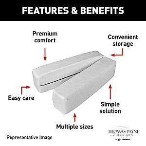 Thomas Payne 30" x 6" x 8" Short Queen RV Bed Extender for Full-Size Queen Conversion, Made from Polyurethane and Synthetic Fiber, Includes Fabric Hinge, Removable Zippered Cover - 2022323581