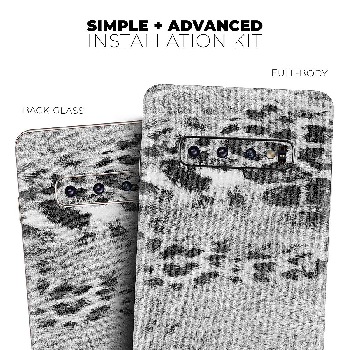 DesignSkinz White and Black Real Leopard Print Protective Vinyl Decal Wrap Skin Cover Compatible with The Samsung Galaxy S20 (Screen Trim & Back Glass Skin)