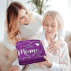 Aiishow Gifts Blanket for Mom Mother's Day, 59 inch x79 Cozy Flannel Throw Blankets, I Love You Print Women, Unique Mother from Daughter or Son, Birthday, Mothers Day (FBA-43AIS-US-ILYMQT-ZY)