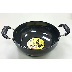 Eris EHDF314 Hard Anodized 8.5" Deep Fry Pan/Kadhai, Black