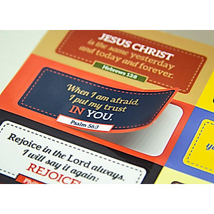 reussir Bible Verse Stickers (Set of 48 Stickers with 24 Inspirational Christian Quotes) 1" x 2.5" Scripture Stickers