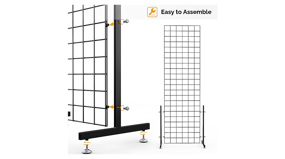 Bonnlo 2' x 6' Grid Panel Tower - Durable Display Rack