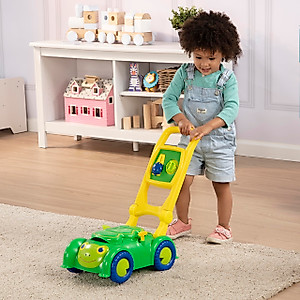 Melissa & Doug Sunny Patch Snappy Turtle Lawn Mower - Pretend Play Toy for Kids - Turtle-Themed Pretend Kids Lawn Mower Developmental Push Toy For Toddlers