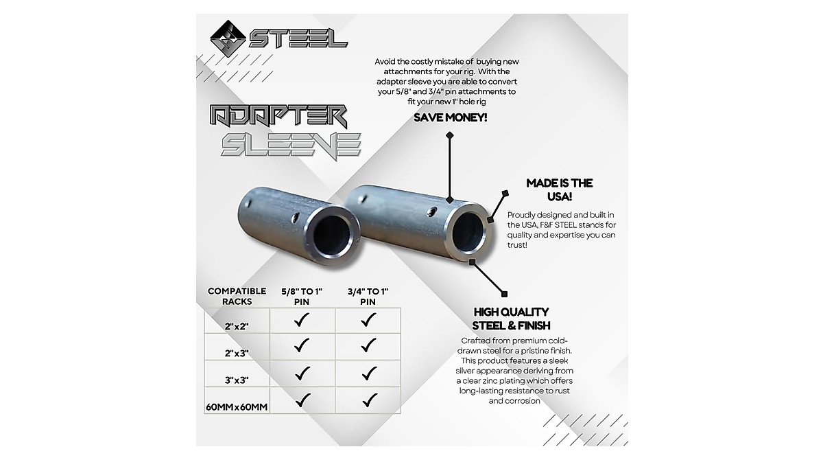 F&F STEEL Power Rack Adapter - Universal Fit & Easy Use