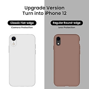 FireNova Designed for iPhone XR Case, Silicone Upgraded [Straight Edge] & [Camera Protecion] Phone Case with Soft Anti-Scratch Microfiber Lining, 6.1 inch, White