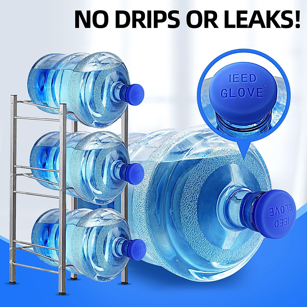 5 Gallon Water Jug cap,Silicone Reusable No Spill Top Lids Cover with Leak Proof and Air Tight design,Fits 55mm bottles-pack of (5)