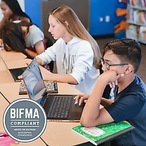 Factory Direct Partners FDP Rectangle Activity School and Kids Classroom Table (24 x 48 inch), Toddler Legs, Adjustable Height 15-24 inches - Oak Top and Black Edge