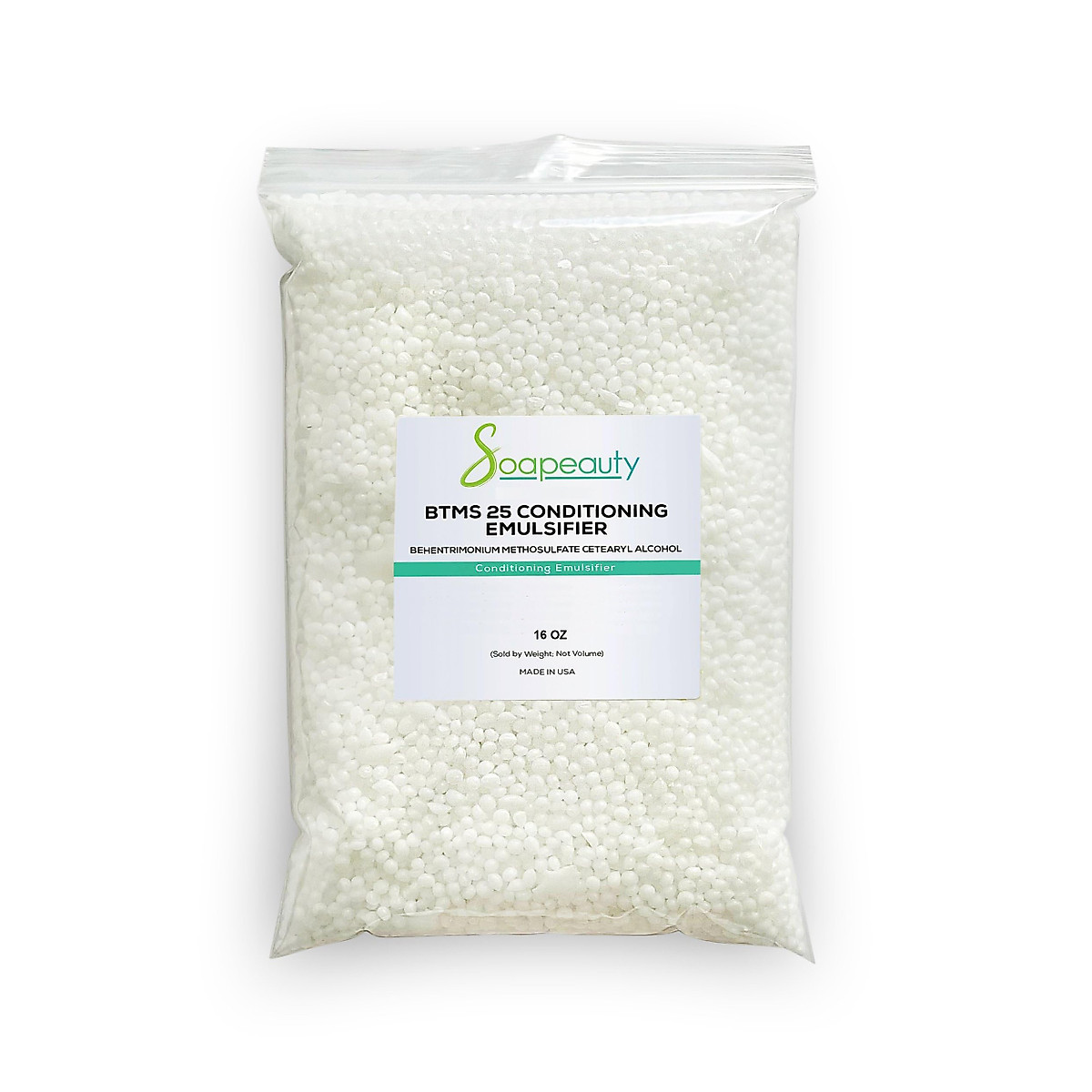 Soapeauty BTMS 25% - 16 oz - Behentrimonium Methosulfate Cetearyl Alcohol 25% Conditioning Emulsifier | Ingredient for Hair Care, Skin Care, Leave-in Treatment Products | 16 oz