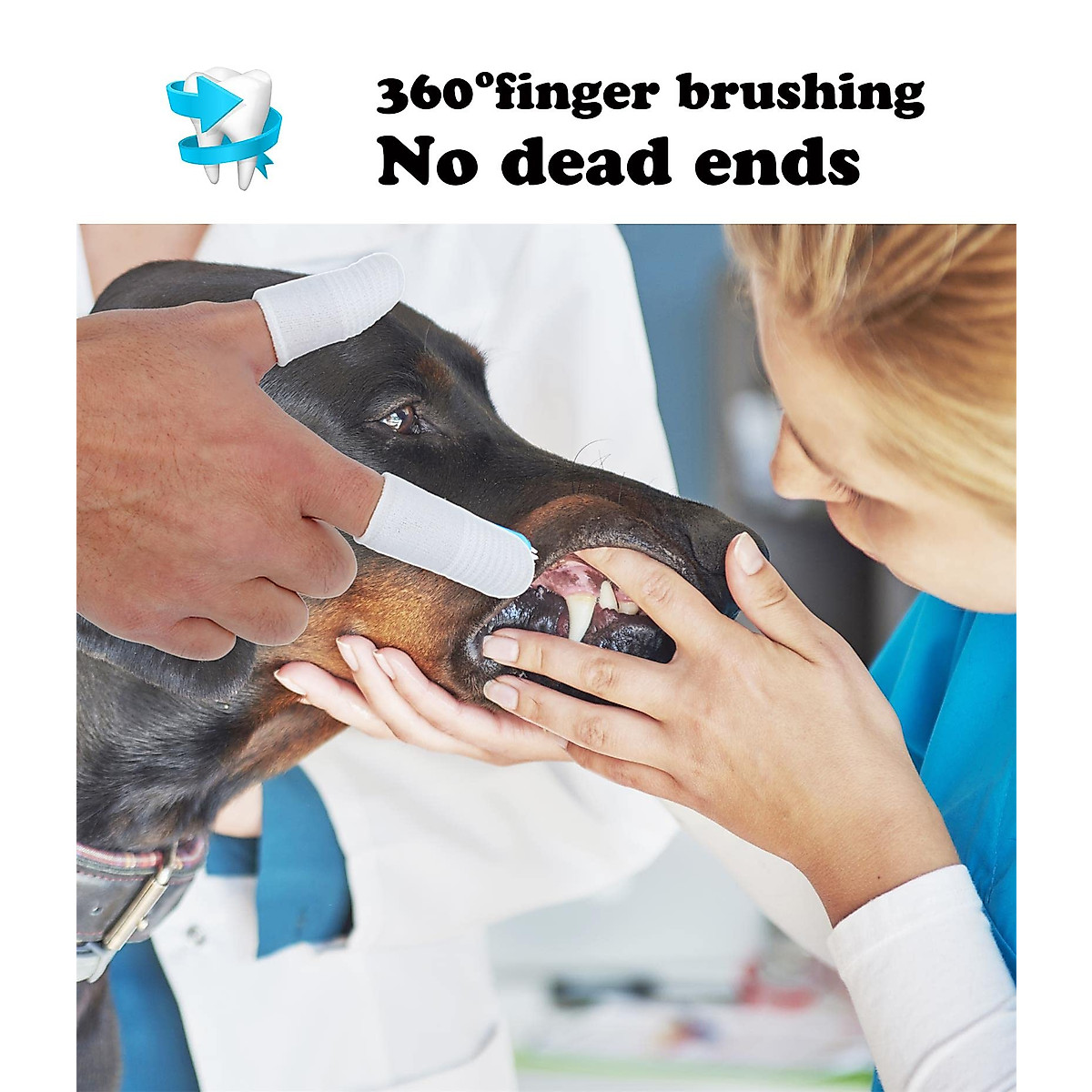 CXP Good Goods Dog Toothbrushes,Two-Finger Toothbrush Kit,360ºTeeth Cleaning for Dogs,Cats (20 Pieces)