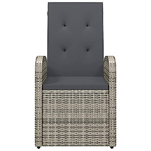 UTSRABFA Conversation Furniture Set Patio Dining Chair Outdoor Club Chair Reclining Patio Chairs 2 pcs with Cushions Poly Rattan Grayfor Garden,Backyard, Lawn, Porch, Poolside