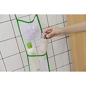 ALYER Hanging Storage Shower Caddy Organizer,Mesh Pockets for Bathroom,Closet,Pantry (Gray)