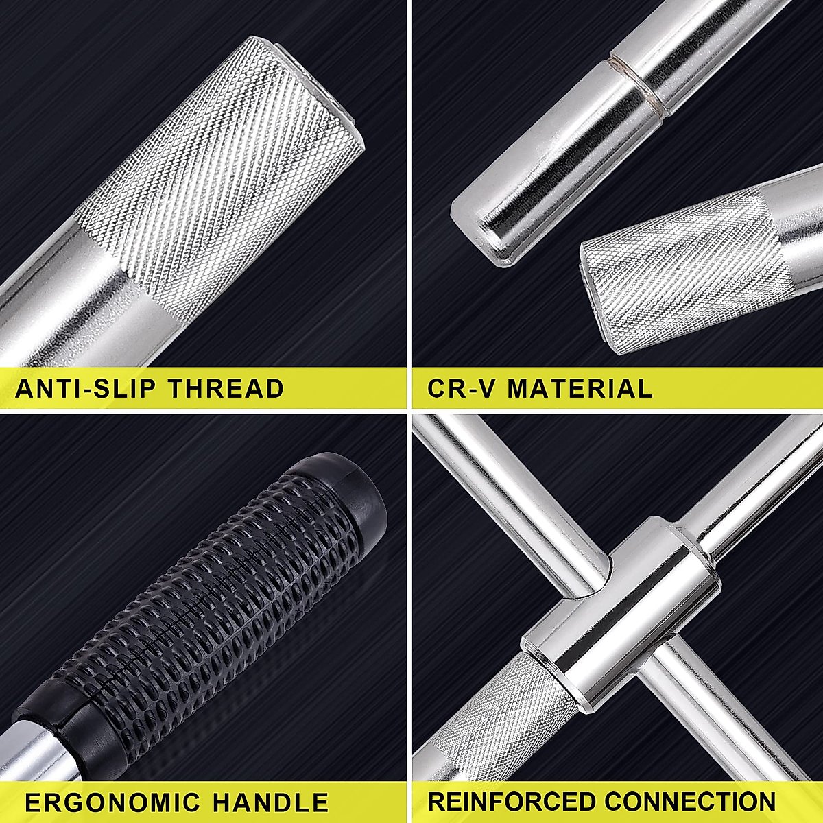 Spurtar Extended Lug Wrench Lug Nut Wrench, 4 Way Lug Wrench Tire Iron Lug Wrench, Lug Nut Remover 1/2 Drive with 17/19mm and 21/23mm Sockets
