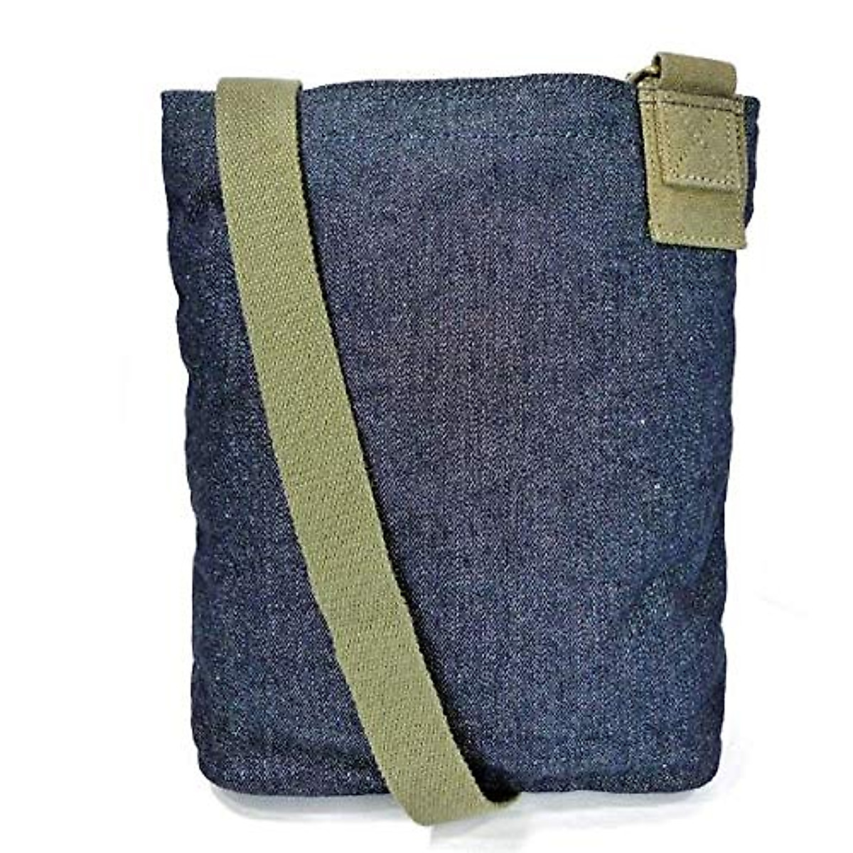 Chala Patch Cross-Body Women Handbag, Blue Denim Canvas Messenger Bag - New Butterfly - Denim