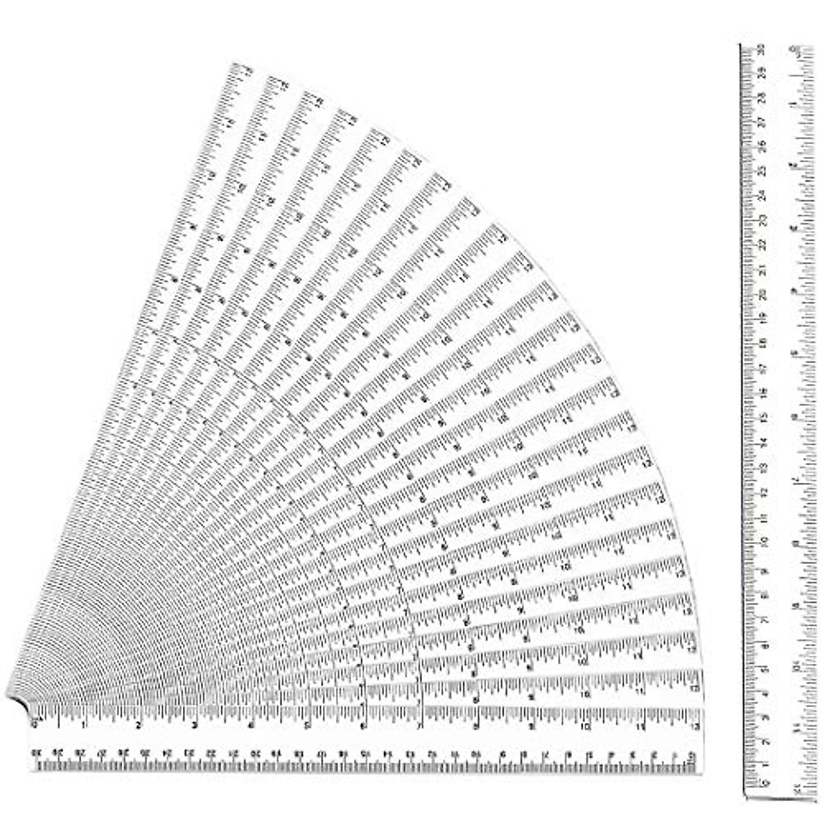 30 Pack Clear Plastic Ruler 12 Inch Flexible Ruler Straight Ruler With Inches and Metric for School Classroom Office