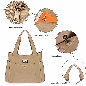 SMITH SURSEE Canvas Tote Bag Women Tote Shoulder Bag Casual Tote Handbag Shopping Bag for Daily Work Business Travel Beach