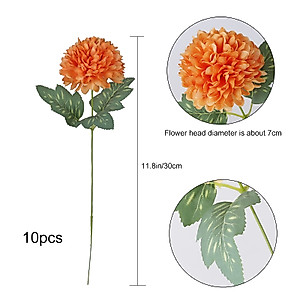 AILANDA Artificial Flowers Chrysanthemum Ball 8PCS Milk White Silk Artificial Hydrangea Bridesmaid Bouquets for Wedding Greenery Centerpieces Home Garden Party Decoration