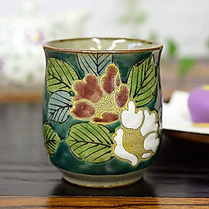 Japanese Yunomi Tea Cup Camellia KUTANI YAKI(ware)