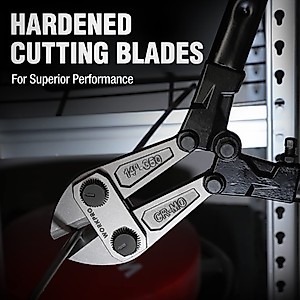 WORKPRO W017004A Bolt Cutter, Bi-Material Handle with Soft Rubber Grip, 14", Red&Blue