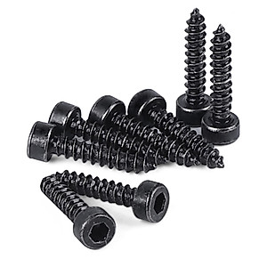 Niooliuk M2mm x 10mm Full Thread Hex Head Self Tapping Screws Black (Pack of 100)