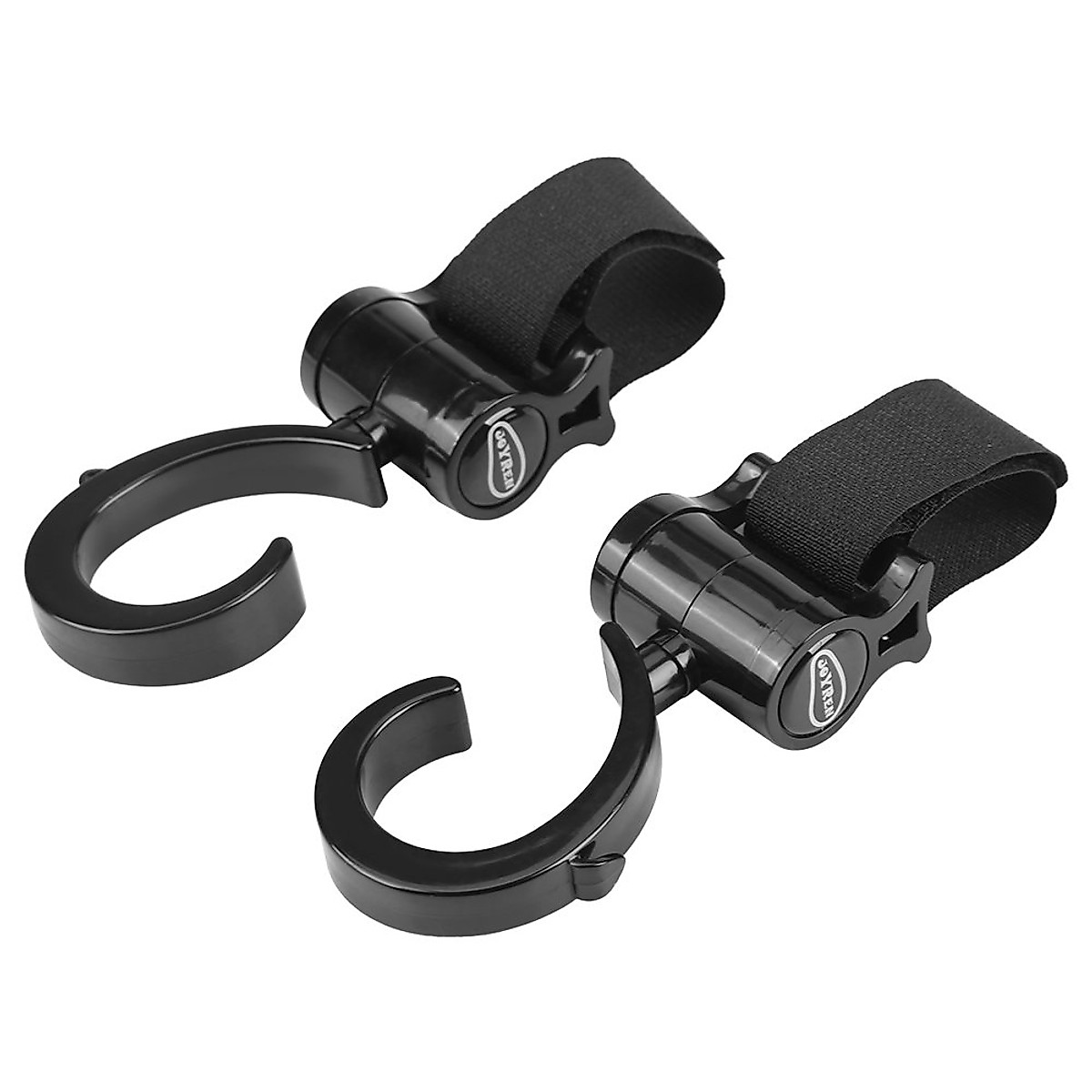 Fdit 2Pcs Stroller Hooks, ABS Plastic 360°Rotation Baby Infant Stroller Pushchair Hooks Hanger for Baby Diaper Bags Walker