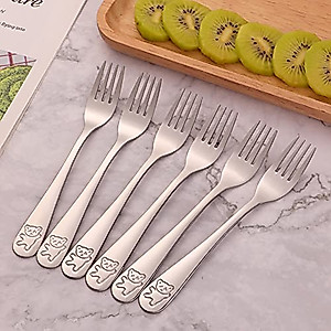 Kids Silverware Set, Poylim Children's Flatware,Safe Toddler Utensils, 4 Child Forks and 4 Child Spoons