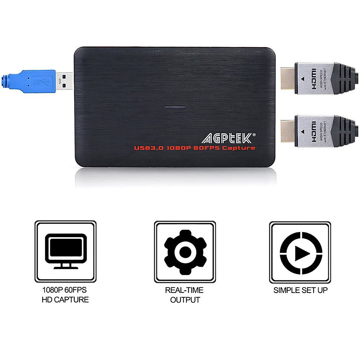 USB3.0 Game Capture Card 4K@30, 4K HDMI Video Capture Live Streaming Record 4K 30 FPS or 1080p120, 1440p60, HDMI Capture Card Work for PS5/PS4/Xbox One/Switch/Camera