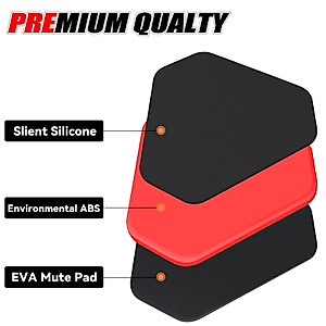 EASTROCK Practice Drum Pad With Stand, 11 Inches Double Sided Slient Silicone Drum Practice Pad, Silicone Dumb Drum with Drum Stand，Red+Black