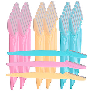 Foraineam 90 Pieces Eyebrow Razors Multipurpose Exfoliating Tool Eyebrow Trimmer Shaper Face Razor with Precision Cover