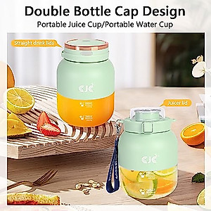 Portable Blender, 2023 New Big Belly Bottle, 500 ML Bottle Blender with 10 Blades, USB Rechargeable, 17 Oz To-Go Cups and Spout Lids, for Kitchen, Home, Travel, for Shakes and Smoothies，BPA-Free