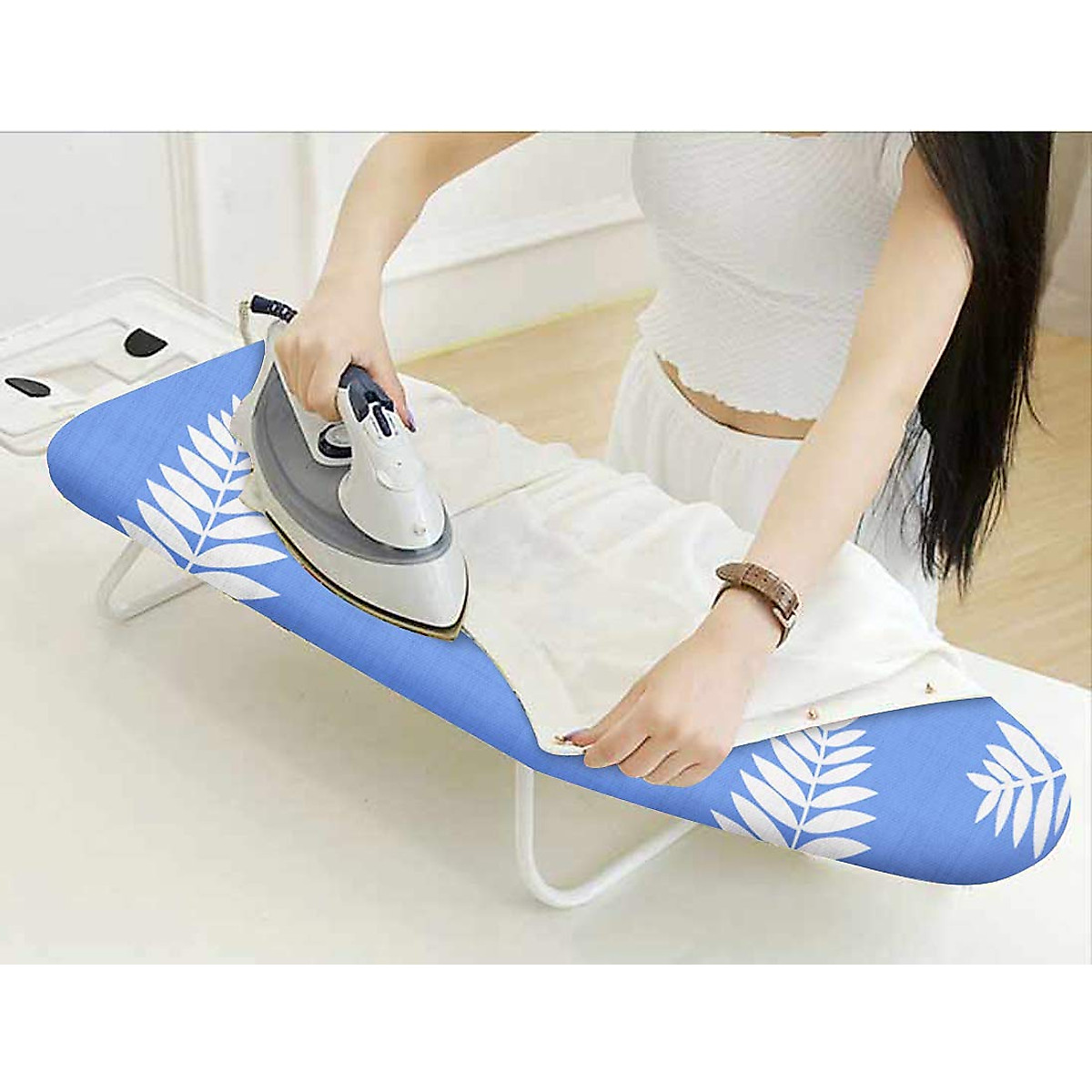 SheeChung 12.5 x 32 Inch Mini Ironing Board Cover - with 100% Cotton Iron Cover and Extra Thick Pad,Resists Scorching and Staining,Fits for Small Tabletop Ironing Board (Ironing Board Not Included)