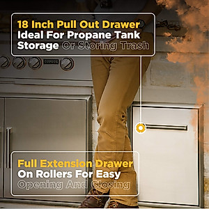 Coyote 18 Inch Pull Out Drawer Propane Tank/Trash Bin Storage - CPOD