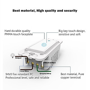 Nexete Smart Wi-Fi Wall Light Switch Compatible with Alexa Google Assistant & IFTTT ,Remote Control, Timing Function No Hub Required (smart light switch 2-Pack