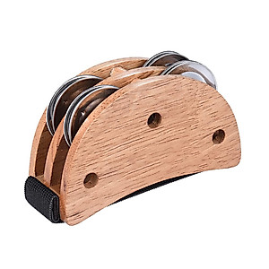 Heysland Burlywood Elliptical Box Drum Cajon Companion Accessory Foot Jingle Tambourine for Hand Percussion Instruments