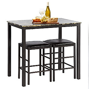 Dining Kitchen Table Dining Set Marble Rectangular Breakfast Wood Dining Room Table Set Table and Chair for 2