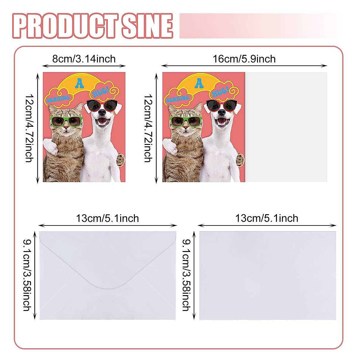 Panelee 60 Set Funny Greeting Cards Set with Envelopes Gratitude Blank Boxed Animal Note Cards Funny Affirmation Cards Appreciation Thank You Postcards for Employee Friends Business Coworker