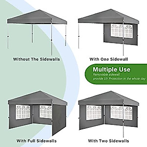 iw I WISH 10x10 Pop Up Canopy, Canopy Tent with Sidewalls, Heavy Duty Instant Canopy, Portable Commercial Canopy, Easy Setup Canopy for Outdoor, Easy up Canopy
