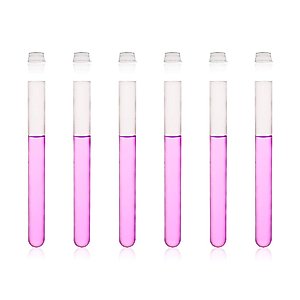 Labvida Plastic Test Tubes with Caps, 50pcs Dia.16x125mm | 25ml, Nature Colored Test Tubes with Lids, LVI001