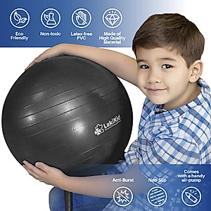 Balance Ball Chairs for Kids: LakiKid Flexible Seating Classroom Furniture- Stability Ball Chairs with Legs, Exercise Ball Chair, Yoga Ball Chair, Ideal Alternative Seating for Students (18"/45 CM)
