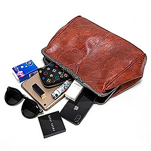 ROUROU Retro Hollow Handbag for Women PU Leather Shoulder Bag Evening Clutch Bag Kiss Lock Closure Crossbody Bag Purse