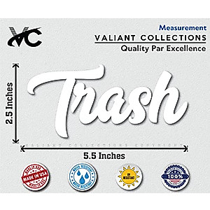 Trash Designs Door Vinyl Decal Pantry, Restroom, Closet, Laundry, Office, Toilettes, Bathroom,Trash, Black | 5.5 x 2.5 inch appx | VC-380