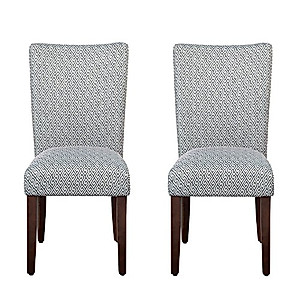 HomePop Parsons Classic Upholstered Accent Dining Chair, Set of 2, Shades Blue