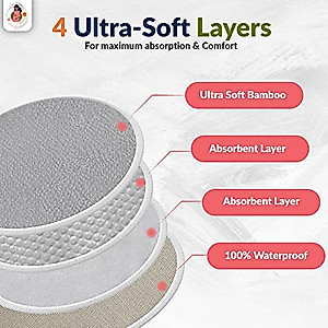 365 Mommy Nursing Pads for Breastfeeding Mothers Organic-Comfortable-Uniquely Crafted Washable Pads Super Absorbent Breastfeeding Pads Leak Proof Organic Bamboo (Gray)