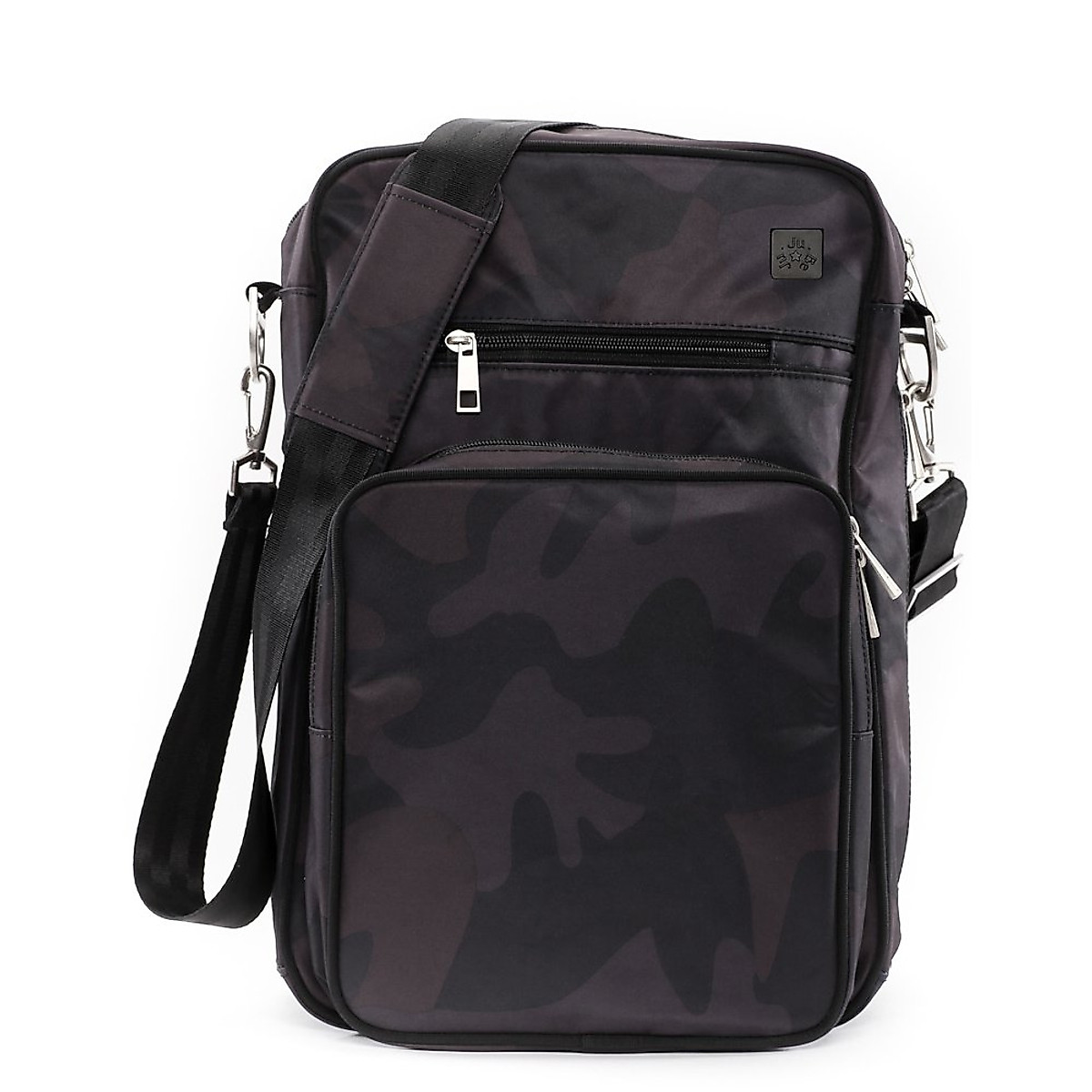 JuJuBe Helix Multi-Functional Crossbody Messenger/Diaper Dad Bag, Onyx Collection - Black Ops