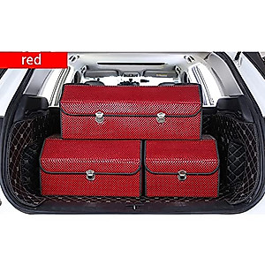 Multipurpose Collapsible Car Trunk Storage Organizer with Lid - Portable Car Storage Box Bin SUV Van Cargo Carrier Caddy for Shopping Camping Picnic Home Garage