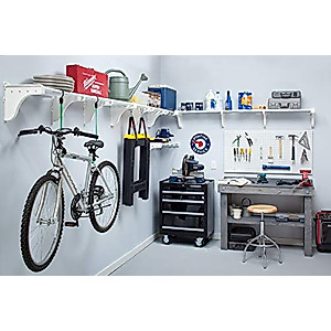 EZ Shelf–2 Pack DIY Expandable Garage Shelves(Each Expands 64" to 120")–White–Easy to Install-Wire Shelving Alternative–Strong(up to 250 lbs)-Wall Mounted Garage Organizer Storage Kit (EZS-G-SW120-2)