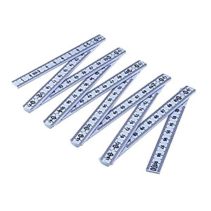 Faotup 2PCS White 1 Meter ABS Folding Ruler with Sliding Extension,Mini Folding Ruler,Small Folding Ruler,Folding Ruler Slide,Folding Rulers Measuring Tool,5.11×1.00×0.51Inches