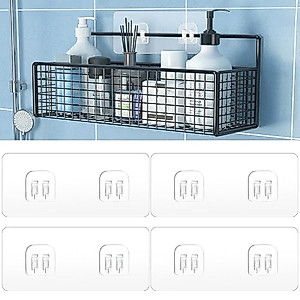 WY LIGHTING LEVEL 4 Pack Shower Caddy Adhesive Replacement, Strong Adhesive Sticker Hooks for Corner Shower Caddy Bathroom Shelf Basket Soap Dish Hanging Hooks Kitchen Accessories No Drilling